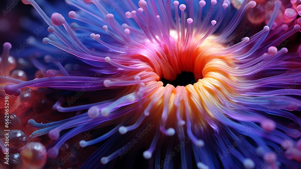 The Beadle Anemone in a close-up shot, the HD camera capturing the ...