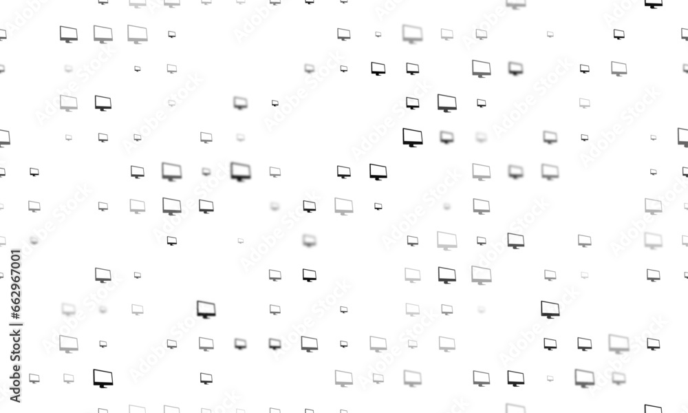 Seamless background pattern of evenly spaced black monoblock symbols of ...