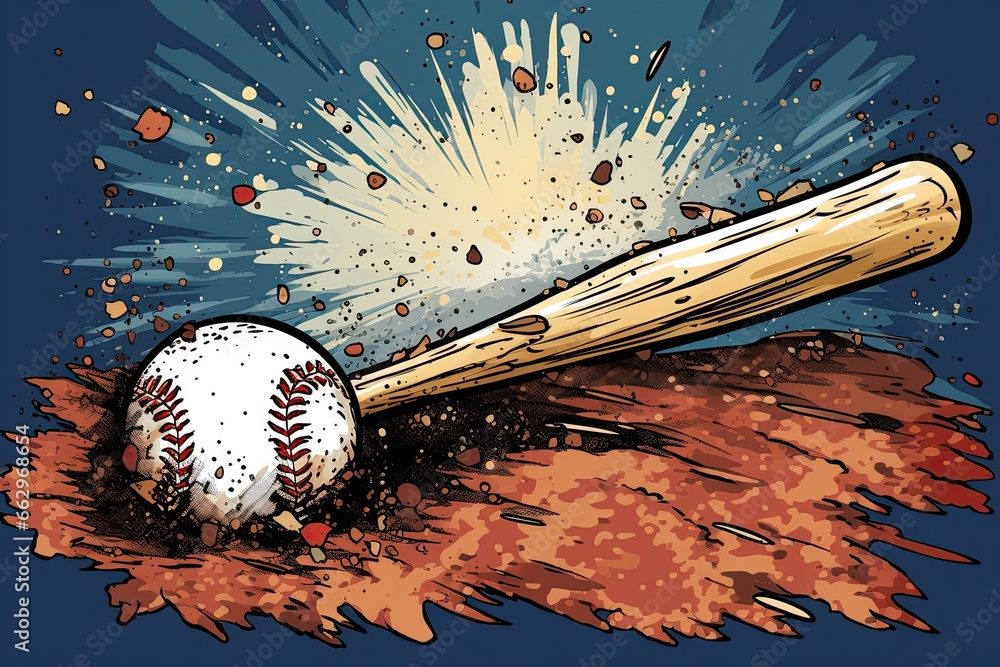 Home Run Baseball Clipart: Zooming Out Scene of Baseball Just Hit for a ...