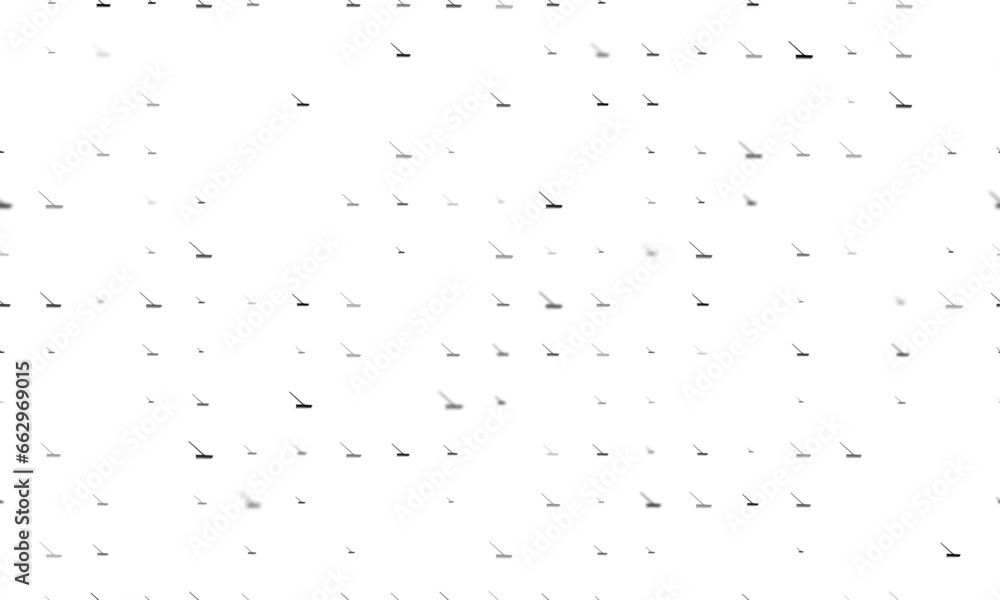 Seamless background pattern of evenly spaced black rake symbols of ...