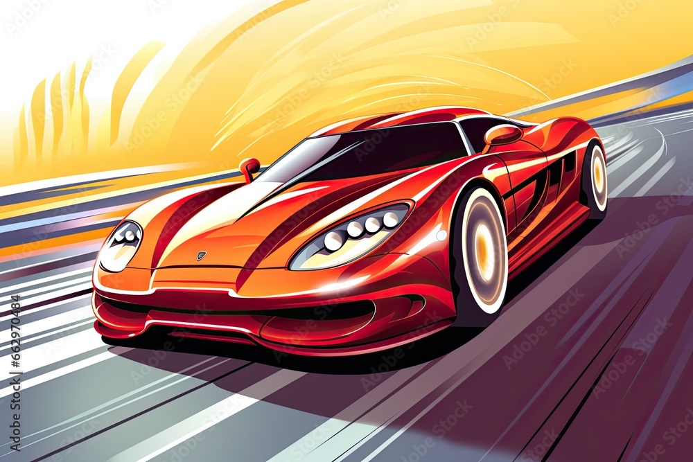 Speed and Luxury: Stylish Car Clip Art Racing on a Track - Car Clip Art ...