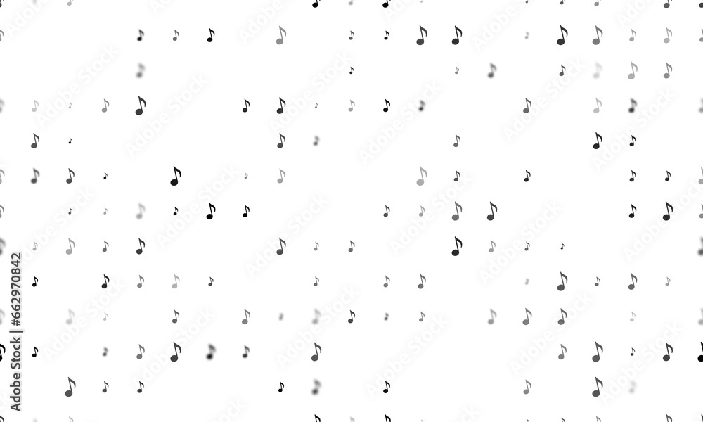 Seamless background pattern of evenly spaced black musical note symbols ...