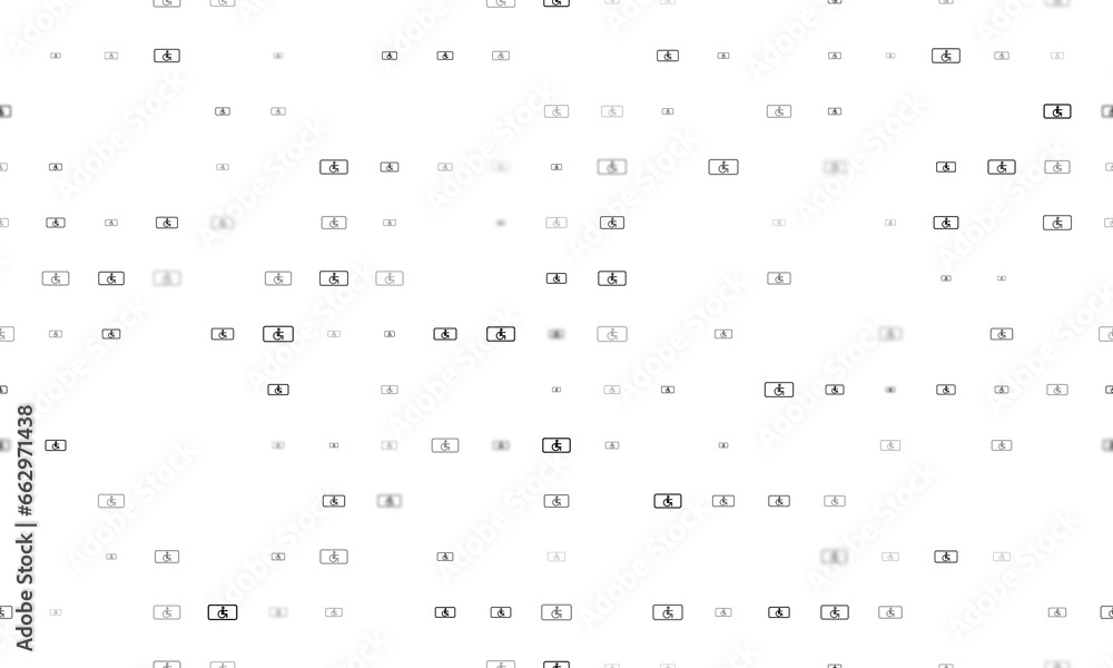 Seamless background pattern of evenly spaced black disabled road signs ...