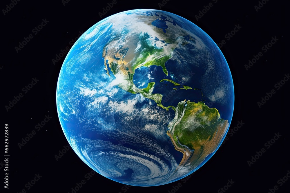 Earth Clipart: Blue Planet From Space with Distinct Continents, Oceans ...