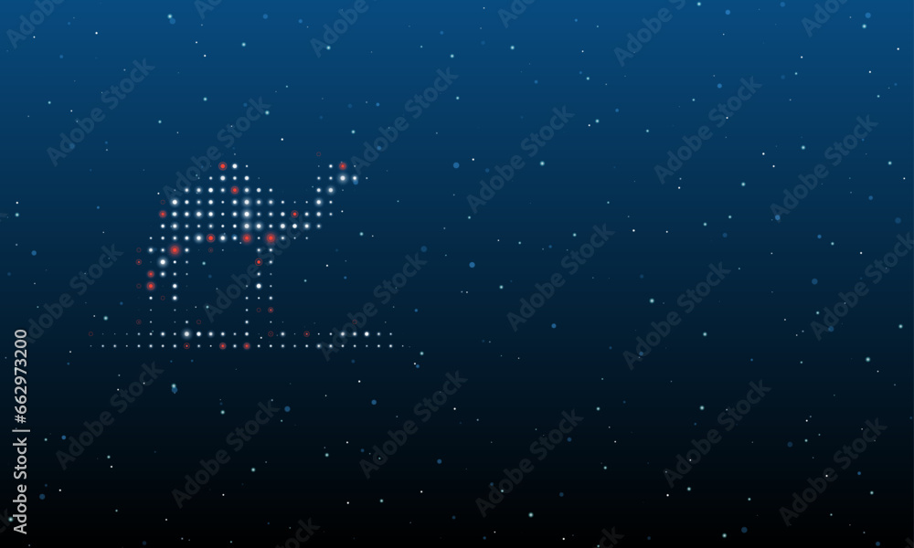 On the left is the wild camel symbol filled with white dots. Background ...