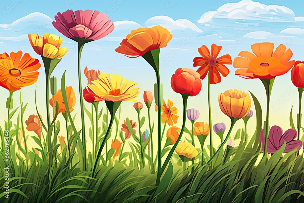 Animated Flower Clip Art: Field of Unique Expressions for Spring ...