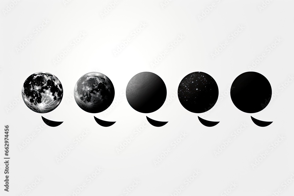 Minimalist Moon Phases: Astronomy Educational Brochure Design ...