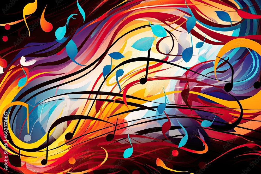 Music Clipart: Harmony and Rhythm of Music - Vibrant Depiction of ...