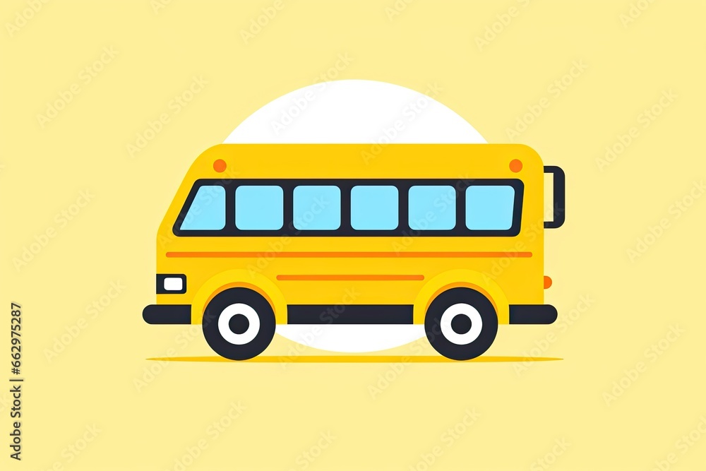 Cheerful and Minimalist School Bus Icon for Simplified School ...