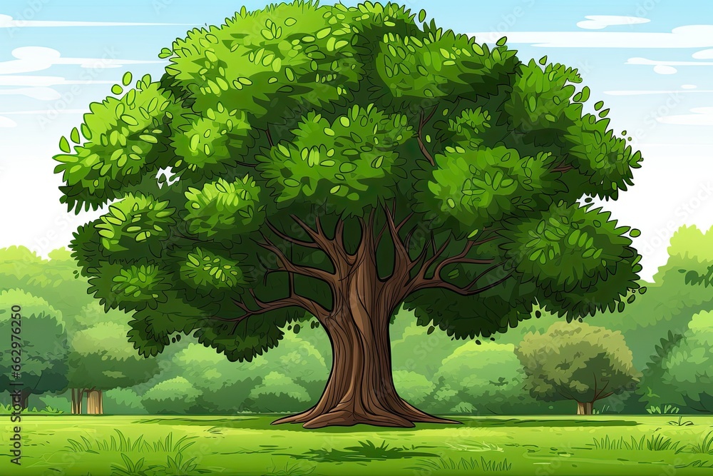 Lush Green Tree Clipart: Providing Shade and Shelter to Critters in ...