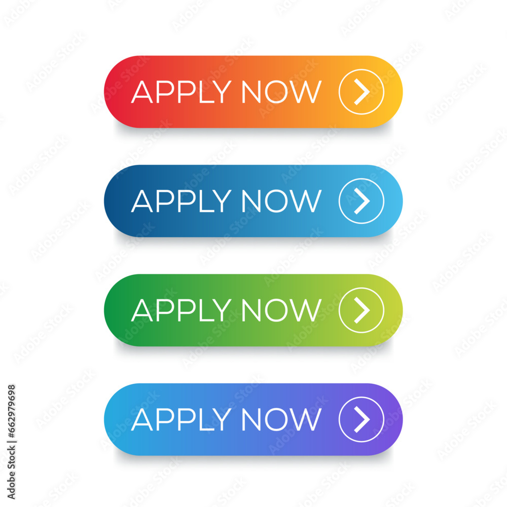 Apply Now button set vector. Apply Now Call to action button Stock ...