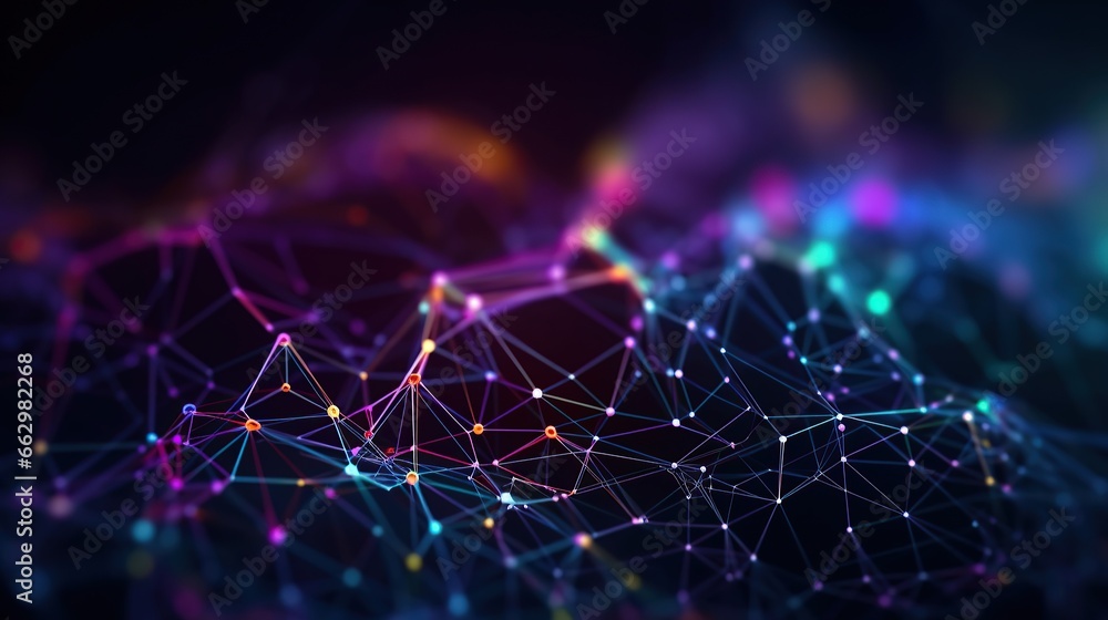 Big data abstract background. Technology network concept. Futuristic ...