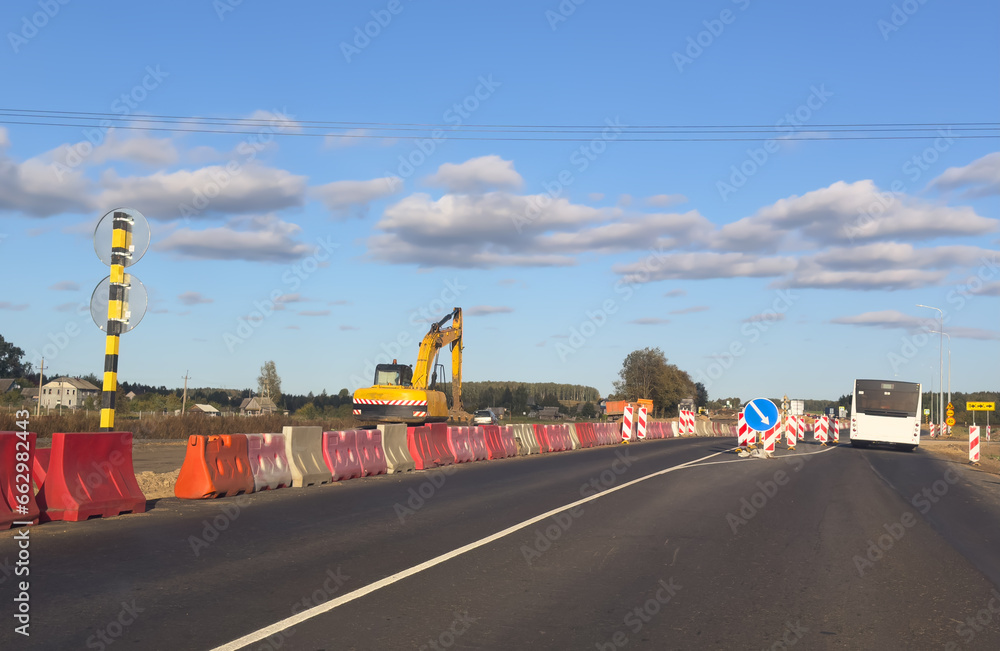 Road Construction. Temporary Traffic Regulation from carrying out road ...