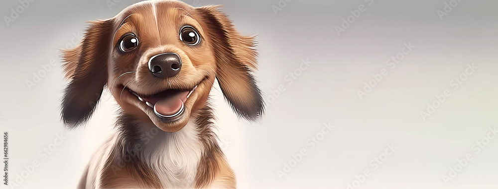 Dog. Cartoon Dog Banner. Wallpaper. Copy space. Generated AI. Edited in ...