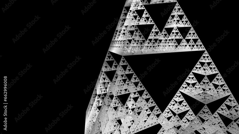 triangle fractal 3d loopable animation, sierpinski triangle 3d ...