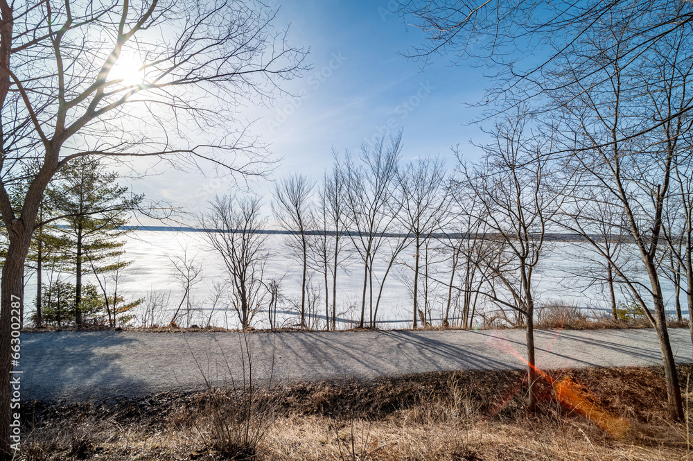 Embrace the serene beauty of Lake Simcoe in winter with this stunning ...