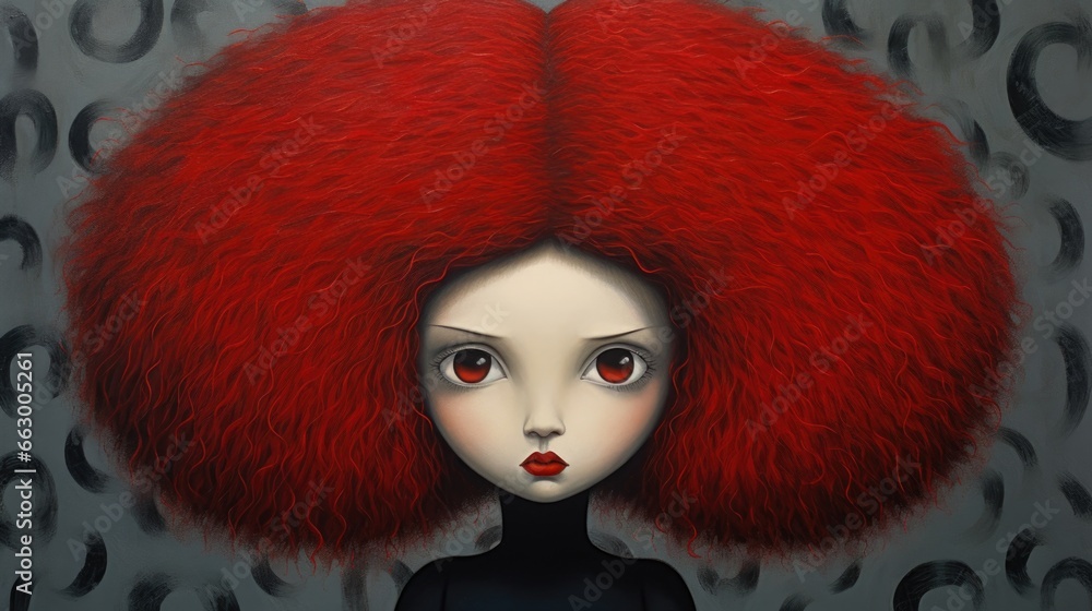 Pretty fairytale princess with super thick frizzy curly red hair, cute ...