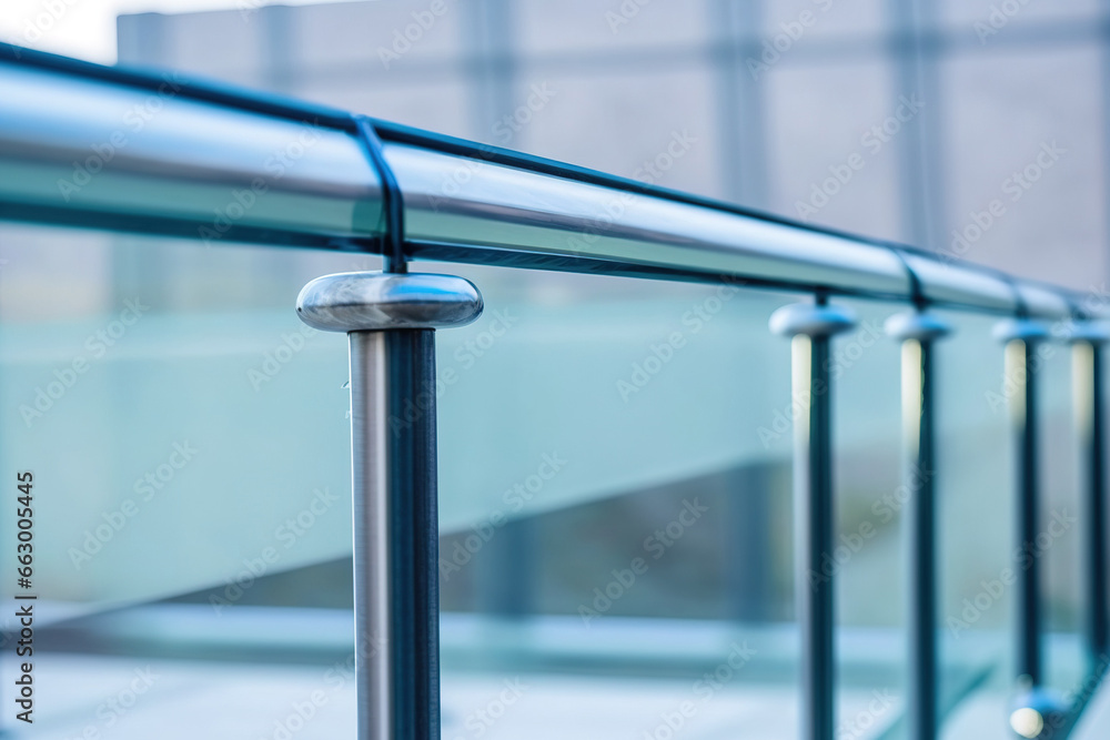 Using hairline stainless steel, the glass railing detail joints ...