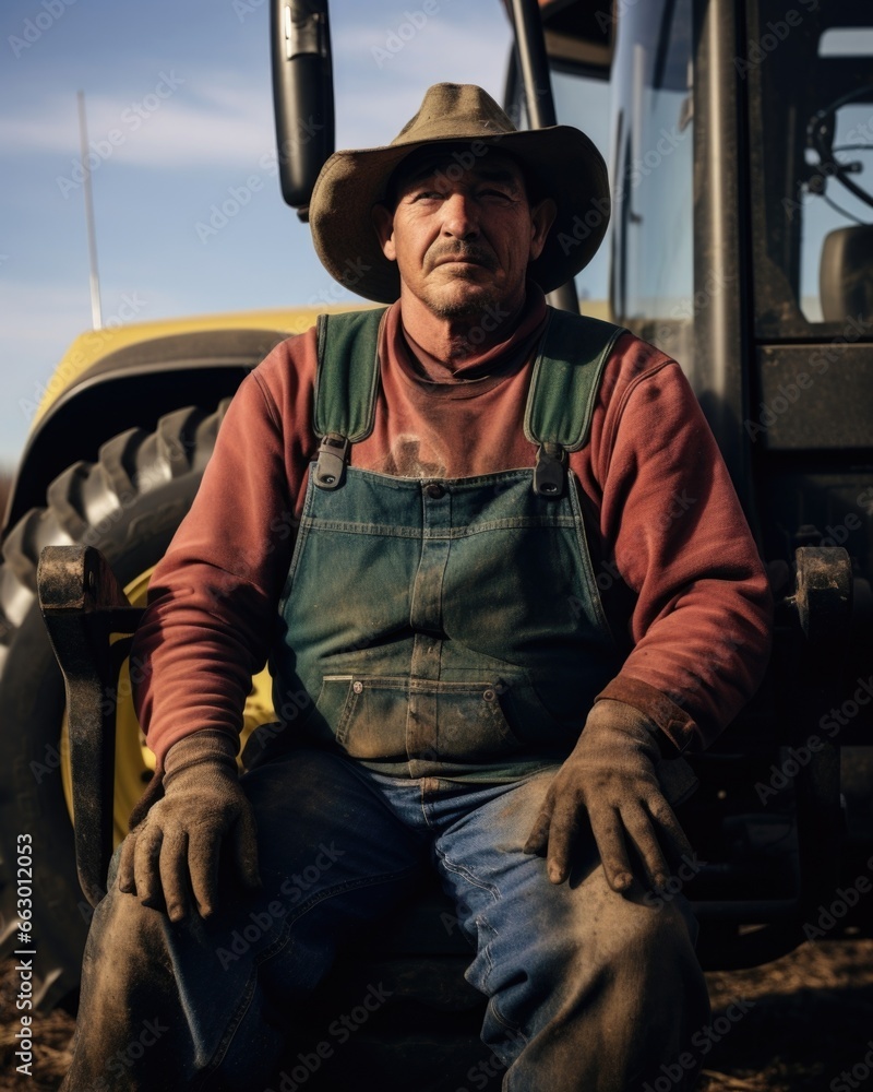 The quadriplegic farmer sat on his tractor, his feet secured on the ...