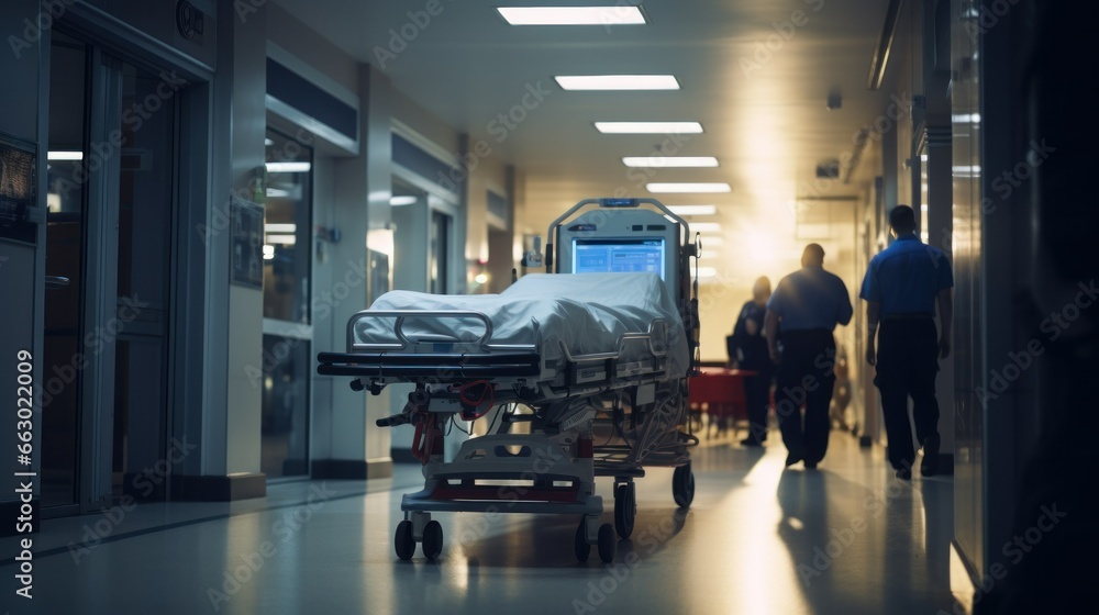 Stretcher and parademics in emergency hospital corridor Stock Photo ...