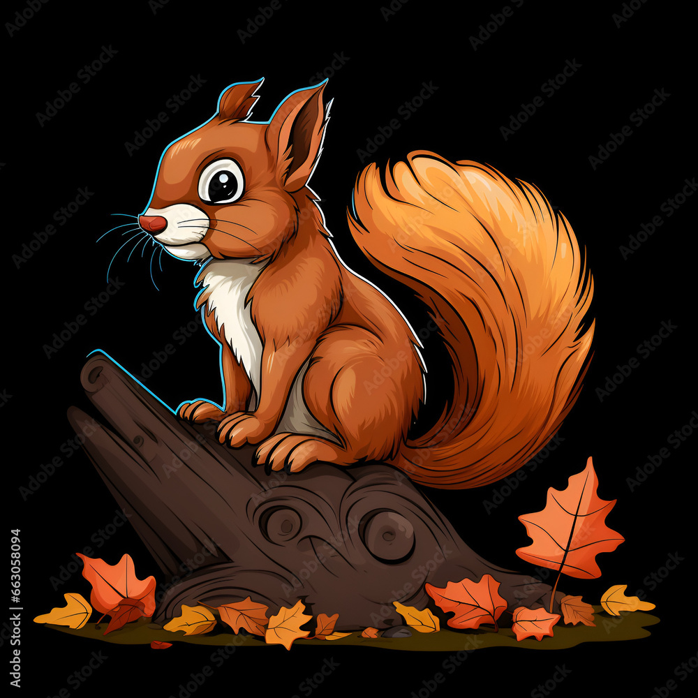 Cartoon Style Squirrel Cute Squirrel Vector Style Logo Stock ...