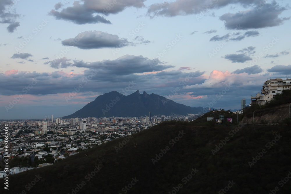Cerro De La Silla Sunrise View City Mountain Mexico Monterrey