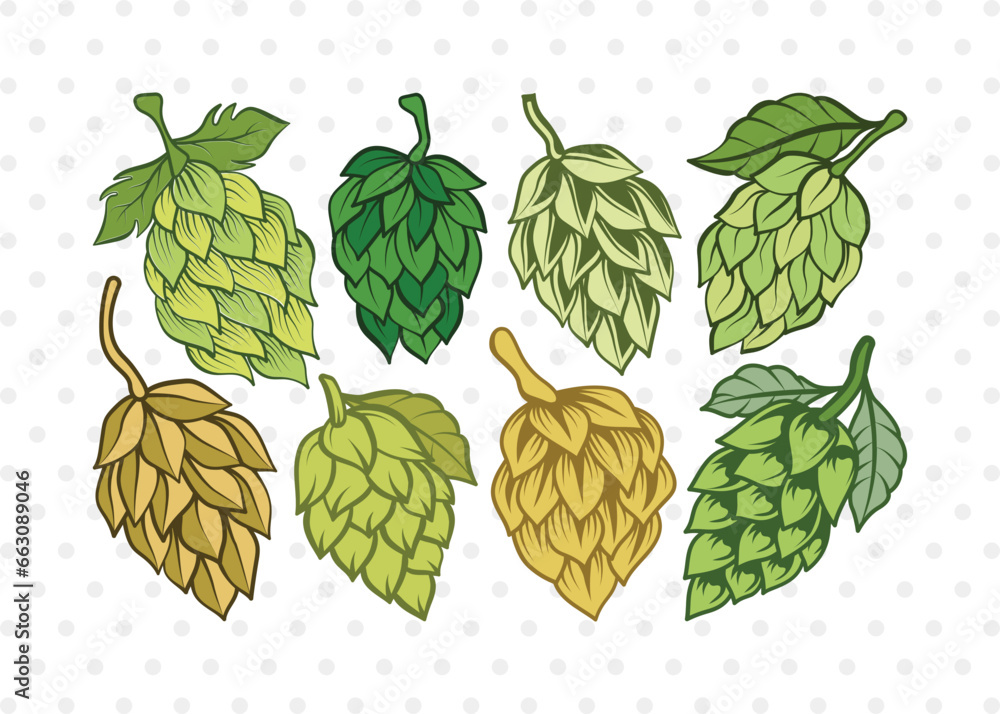 Hops Clipart SVG Cut File | Beer Hops Svg | Beer Gift Svg | Hops Plant ...