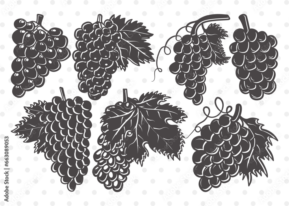 Grapes Clipart SVG Cut File | Grape Svg | Grape Vine Svg | Grapevine ...
