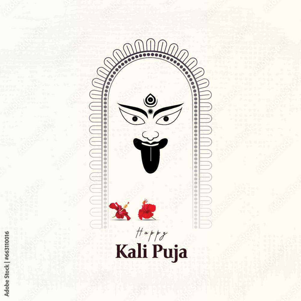 vector of Goddess. Kali. Maa. on. Diwali. Kali Pooja. background. of ...