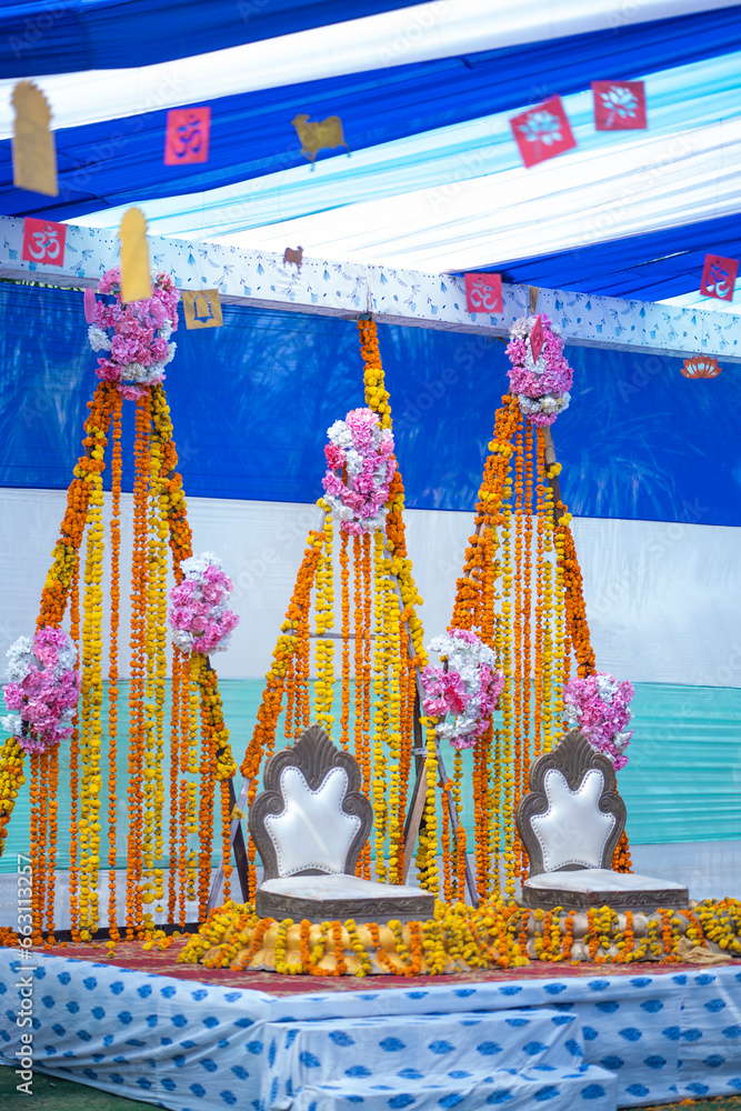 Haldi Background on an Indian wedding at the time of Haldi ceremony ...