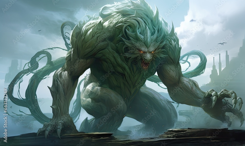 An atmospheric shot capturing the malevolent essence of an evil lion ...