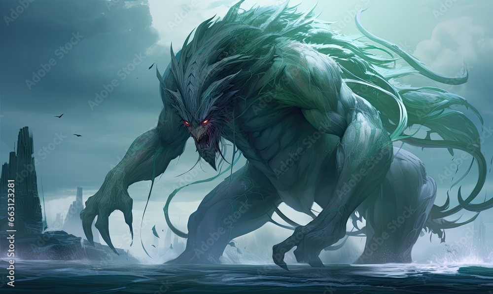 An atmospheric shot capturing the malevolent essence of an evil lion ...