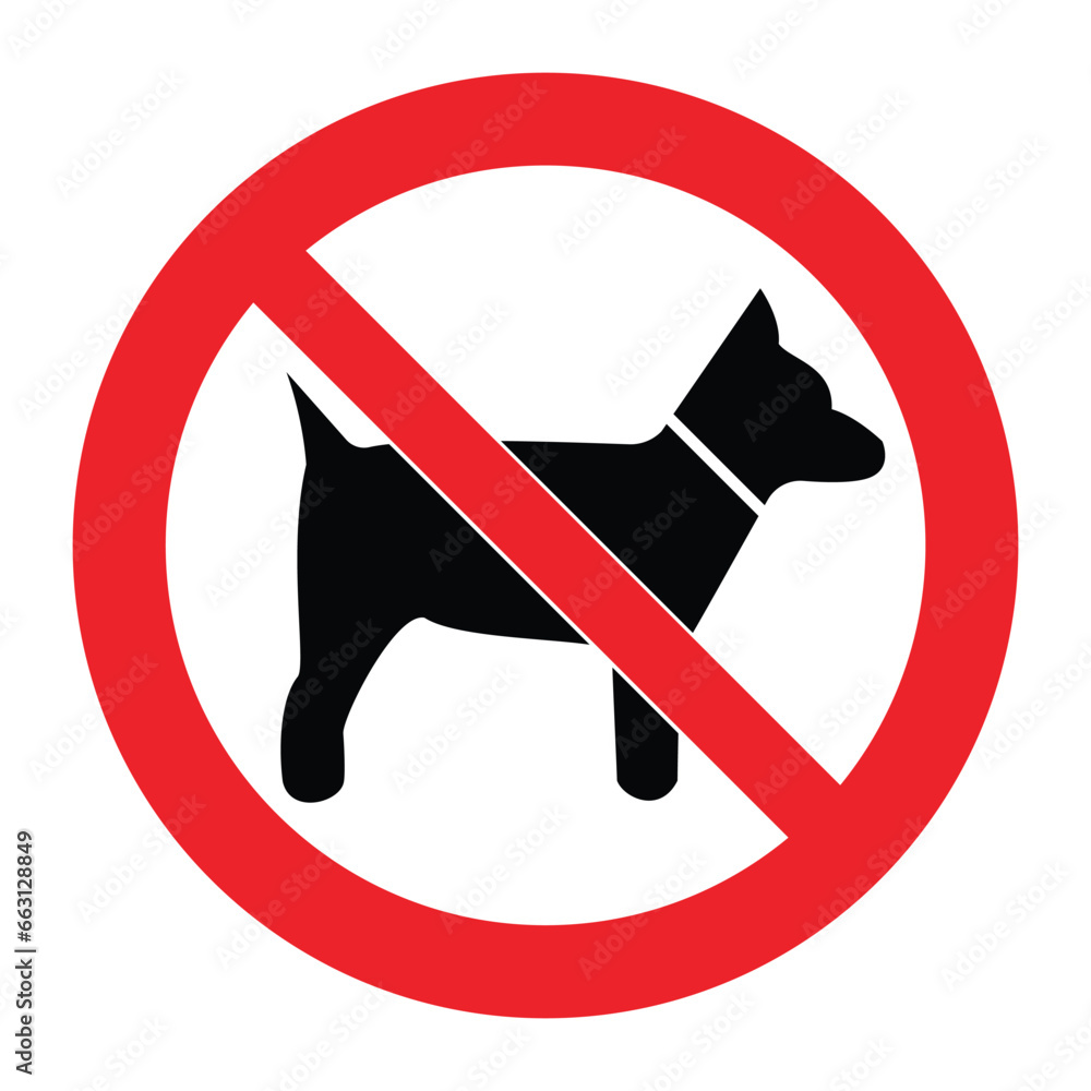 no pet, no dog allowed sign. printable transparent vector Stock Vector ...