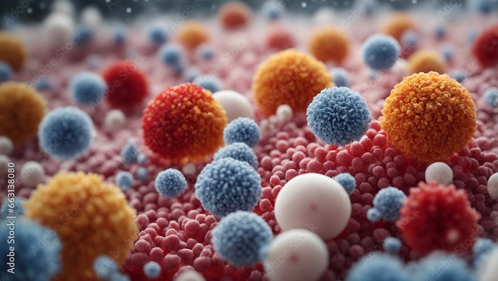 The body's immune system at work, with white blood cells fighting off ...