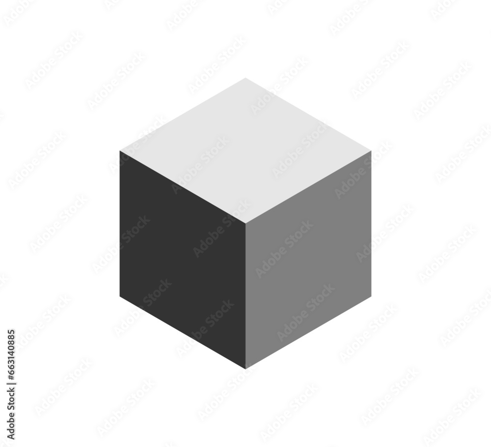 Isometric cube flat icon. 3D box. Black block symbol. 3d square block ... Isometric cube flat icon. 3D box. Black block symbol. 3d square block ...
