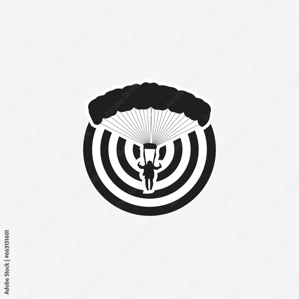 Vecteur Stock Paraglider with paramotor silhouette vector image ...