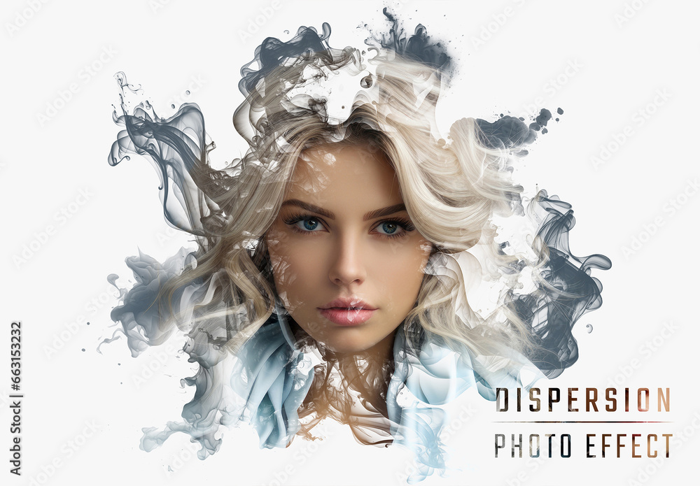 Smoke Dispersion Photo Effect Mockup Preview Uses Generative Ai Stock