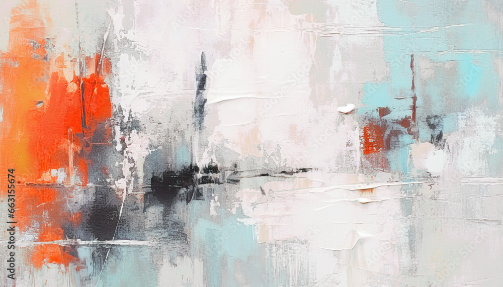 Abstract oil painting, colorful vibrant color brush strokes background ...