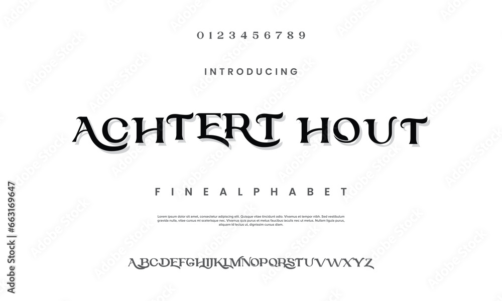 ACHTERT HOUT Luxury wedding alphabet letters font with tails ...