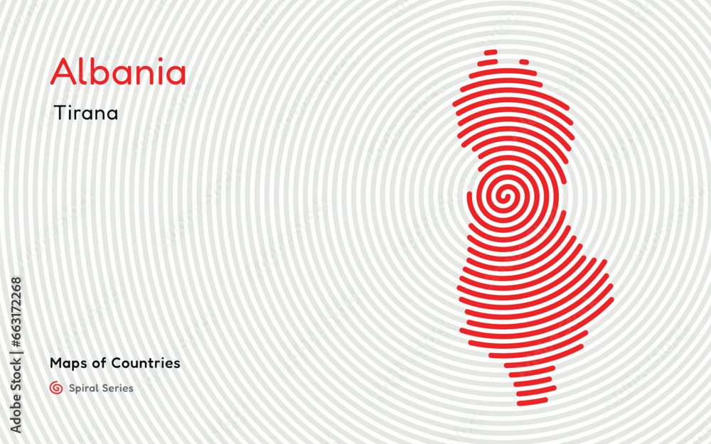 Creative map of Albania. Political map. Tirana Capital. World Countries ...