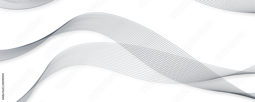 Abstract Grey, white wave line transparent background. Wave modern ...