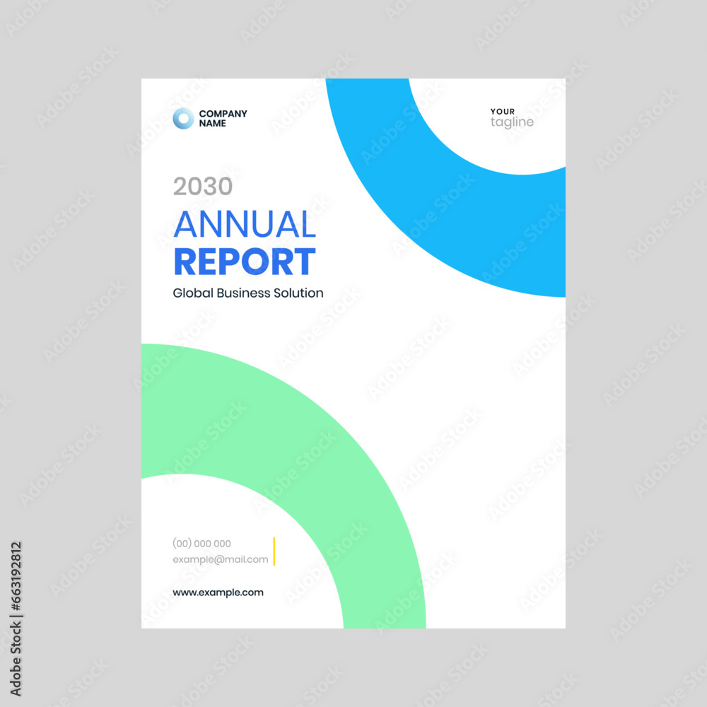 contemporary business annual report cover page design template with a ...