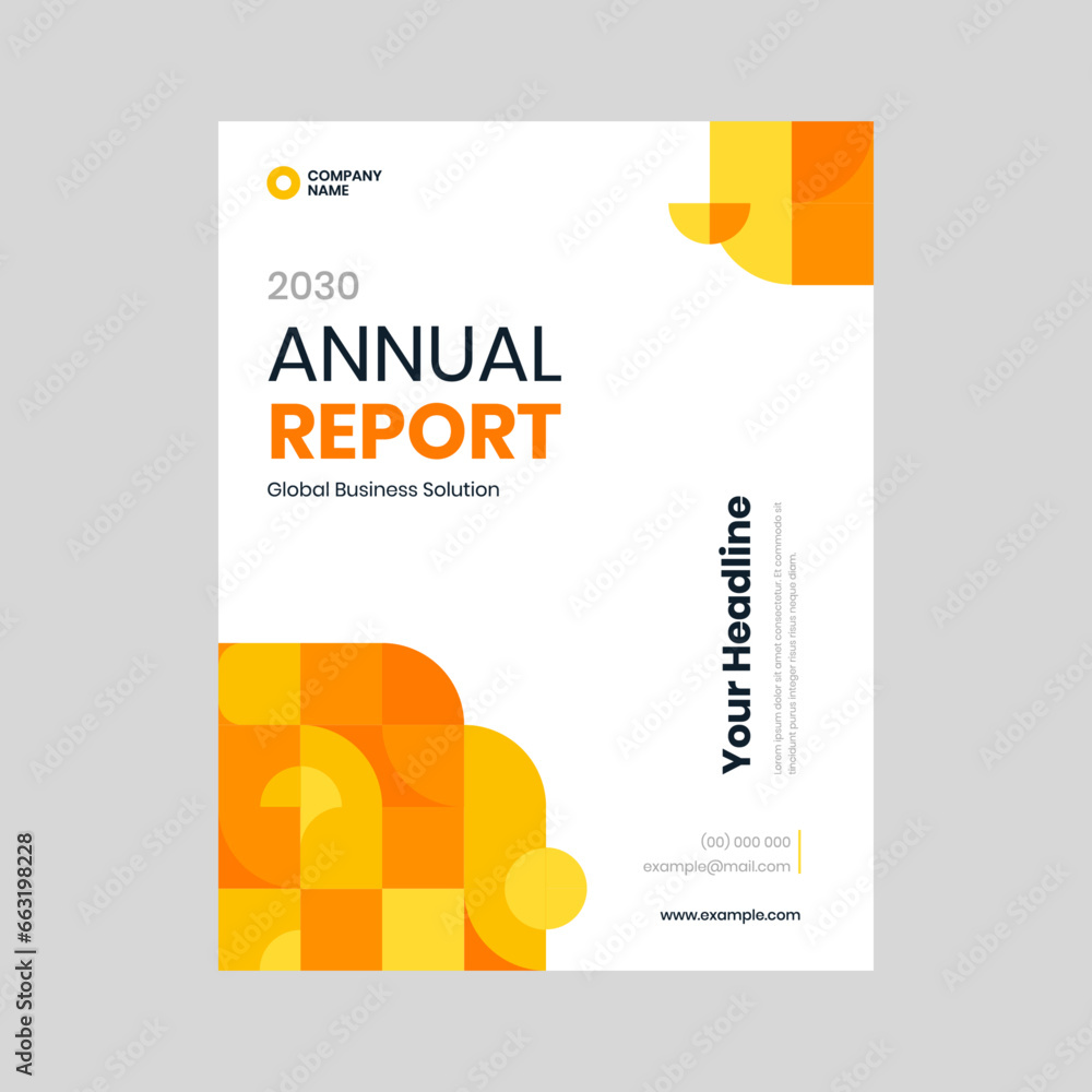 Dynamic and modern annual report cover page design template for a ...