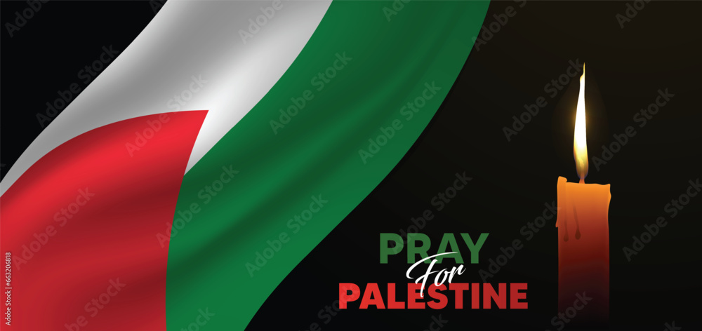 pray for Palestine innocent people vector illustration poster Stock ...