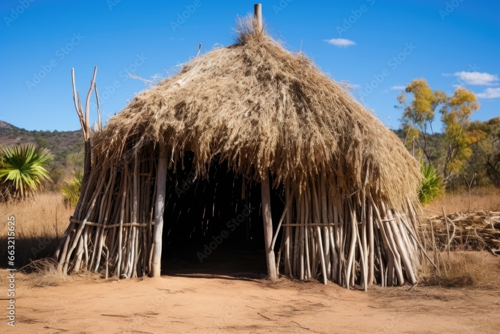 typical native hut made of straw and branches Stock Photo | Adobe Stock