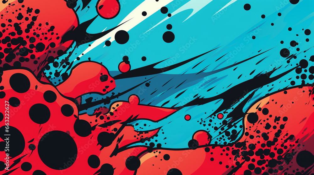 The abstract halftone comics background features a dynamic blend of ...