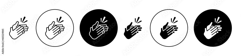 Clapping hands icon set. congratulation clap vector symbol. applause ...