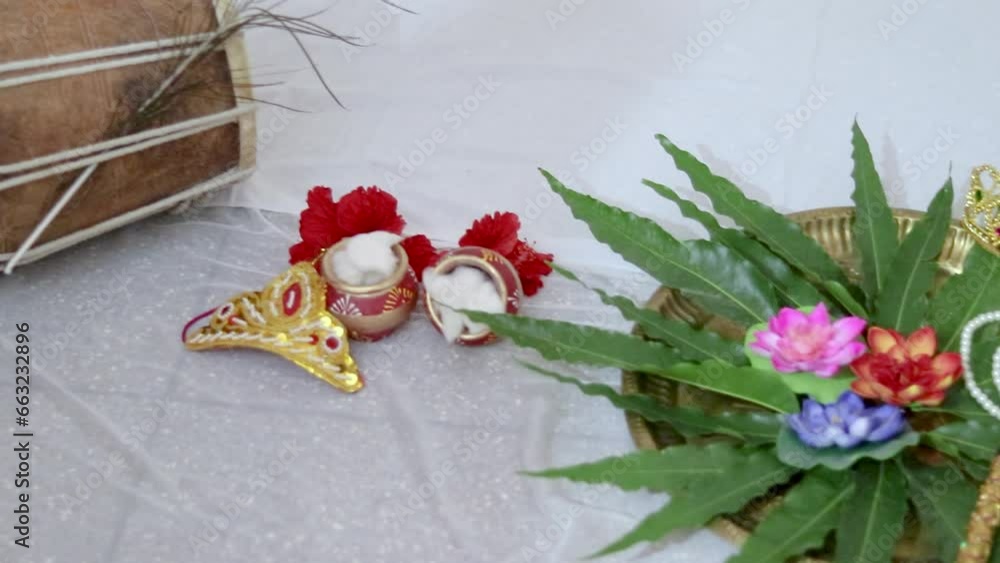 krishna janmashtami studio background setup with props Stock Video ...