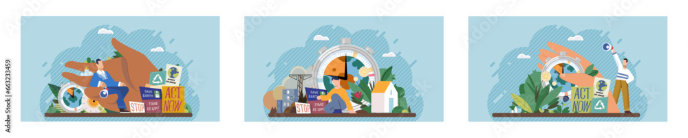 Climate change. Save the planet. Vector illustration Choose renewable ...