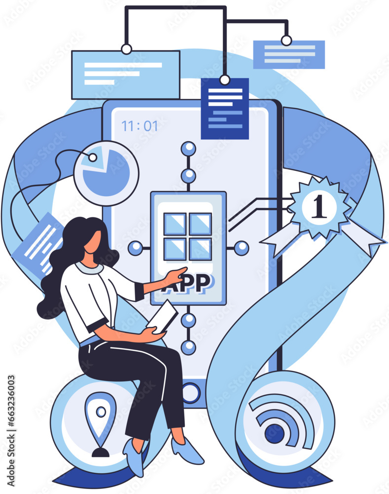 Application Testing Metaphor Vector Illustration App Test Challenge Course For Testing Apps